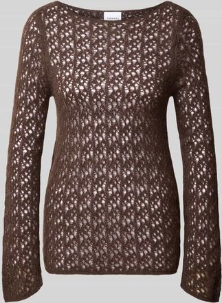 Comma Semitransparenter Strickpullover mit Rundhalsausschnitt