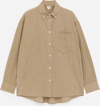 Arket Hemd Aus Baumwolle Und Seide -Beige