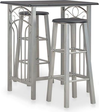 Festnight Bar-Set Bartisch Stehtisch Frühstückstisch mit Stühlen |1 Tisch & 2 Barhocker | Bistrotisch mit 2 Barhocker Esstisch Sitzgruppe Essgruppe für Küche Es