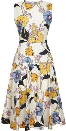 Marni Femme, Robes, Multicolore, Taille: 40 FR Robe Midi Popeline &agrave; Imprim&eacute; Melodia