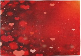 IUBBKI Rote Herzen für romantische Valentinstag Platzsets 4er Set, Tischplatz, waschbare Matten für Küche, Esszimmer, Zuhause, Tischdekoration, 30,5 x 45,7 c