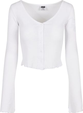 Urban Classics Damen Ladies Cropped Rib Cardigan Sweatshirt, White, S