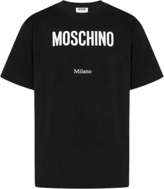 Moschino unisex, Tops, Noir, Taille: XS T-Shirt Imprim&eacute; en Jersey de Coton