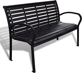 vidaXL Banc de jardin 125 cm acier et wpc noir Vidaxl