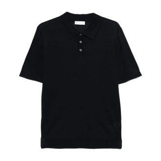 Roberto Collina Polo Manches Courtes en Maille - Homme - Tops - Bleu - Taille: M