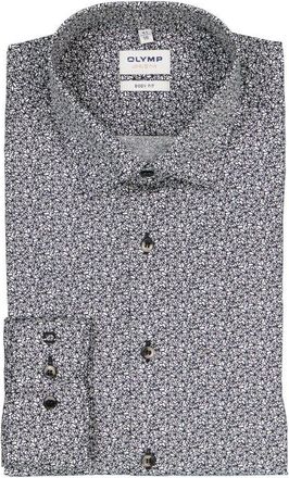 Olymp Herren Hemd schwarz gemustert
