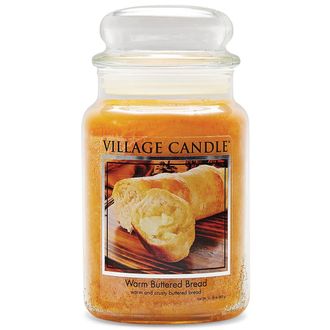 Village Candle Duftkerze im Glas, duftet nach warmem Butterkuchen, Orange, mit 2 Dochten