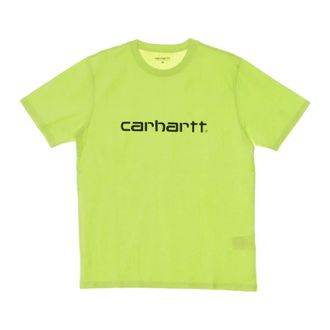 Carhartt Work in Progress Homme, Tops, Vert, Taille: XL T-shirt Script Lime/Black