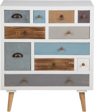 ebuy24 Thames Kommode in weiss mit 11 multifarben Schubladen
