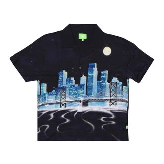 HUF Stadtbild Kurzarmhemd Schwarz - - Shirts - Herren - Schwarzk - XL