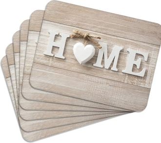 MG Design Mg Design Lot de 6 Sets de Table en li&egrave;ge - Home 2 - 30 &times; 40 cm - r&eacute;sistants &agrave; la Chaleur, faciles &agrave; Nettoyer