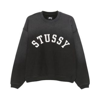 St&uuml;ssy Crew Neck Logo Sweatshirt - - Sweatshirts & Hoodies - Herren - Schwarzk - S
