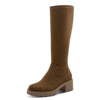Tamaris Comfort Damen Stiefel mit Blockabsatz Wasserabweisend, Beige (Cappuccino), 38 EU