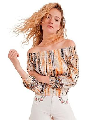 Desigual BLUS_Savanna Blouse, Orange, XXL aux Femmes