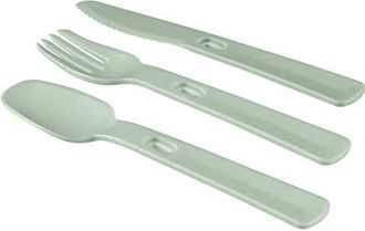 Curver Smart to Go Besteck-Set, Gr&uuml;n, 100% recyceltes Material, 16 x 3,5 x 1 cm