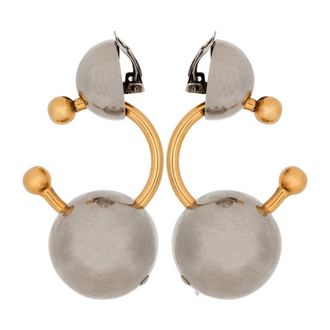 Balmain Femme, Accessoires, Gris, Taille: ONE Size Piercing Mini Hoop Earrings