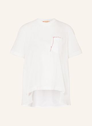 Marni Marni T-Shirt Im Materialmix weiss