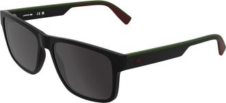 Lacoste Mens Sunglasses L6076S - Matte Black with Solid Grey Lens