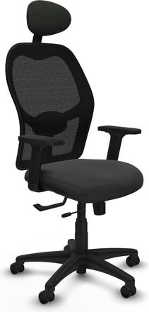 Piqueras y Crespo Hochwertiger B&uuml;rostuhl mit 2D-Armen, h&ouml;henverstellbarer Lendenwirbelst&uuml;tze und festem Kopfteil, ausgestattet mit Syncro/Traslack und Schneideschaum. S