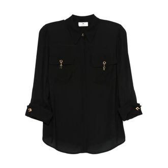 Elisabetta Franchi Damen, Blusen & Hemden, Schwarzk, MGröße