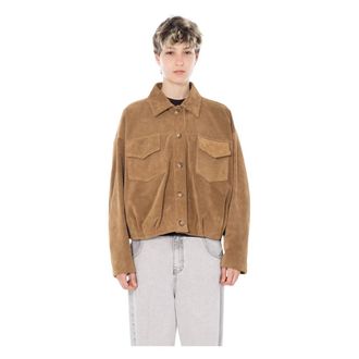 Vicolo Femme, Vestes, Brun, Taille: 40 FR Blouson aviateur en daim