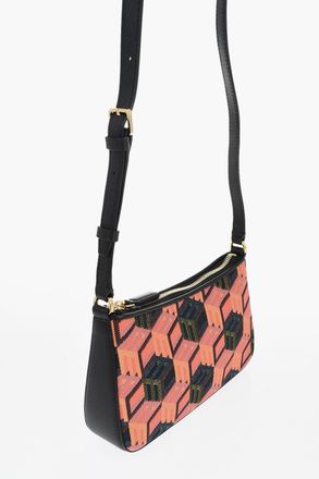 MCM Mini Shoulder Bag With Geometric Pattern And Leather Trims MCM