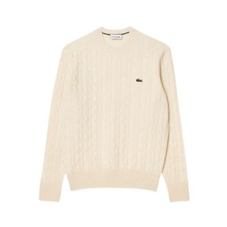 Lacoste Gedrehter Wollpullover - - Knitwear - Herren - Wei&szlig; - L