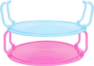 Lurrose 2 St&uuml;ck Multifunktionales Mikrowellen dampfgarbeh&auml;lter Hochwertigem Hitzebest&auml;ndigem PP Rundes Stapelbares K&uuml;chenregal zur Platzsparenden Aufbewahrung