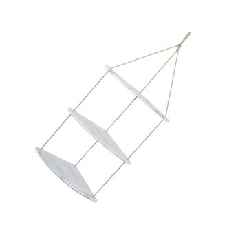 Valiclud Nordisches Wandregal im F&auml;cherdesign mit Verst&auml;rktem Seil H&auml;ngendes Blumentopf aufbewahrungsregal aus Holz Dekoratives Eckregal f&uuml;r Wohnzimmer Schlafz