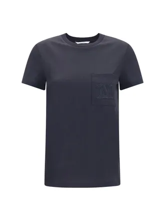 Max Mara Womens T-Shirt Papaia Black Cotton Top