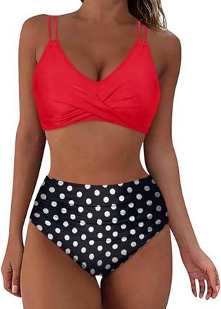 Generic Ensemble bikini pour femme sexy et &eacute;l&eacute;gant - Deux pi&egrave;ces - Triangle - Col en V - Push Up - Bikini de plage - Maillot de bain ventre plat - Haut de bik
