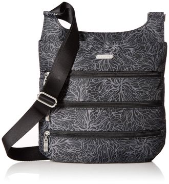 Baggallini Damen Große Reißverschluss-Tasche mit RFID Umwandelbare Umhängetasche, Midnight Blossom