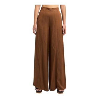 Manila Grace Femme, Pantalons, Brun, Taille: 44 FR Wide-Leg Pantalons