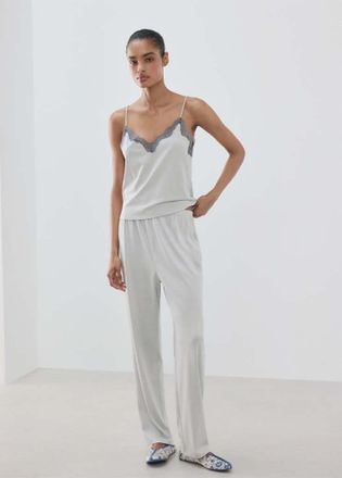 Mango D&eacute;bardeur de pyjama gris - Femme - S - MANGO