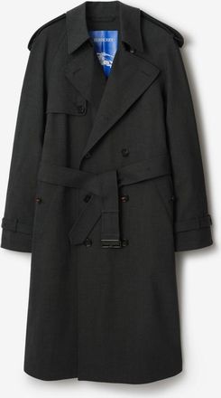 Burberry Trench long en laine stretch li&eacute;e, Size: 48