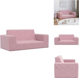 vidaXL Vidaxl - Kindersofa 2-Sitzer Rosa Weich Pl&uuml;sch - Kindersofa - Kindersofas - Minisofa - Minicouch