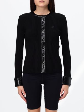 Courr&egrave;ges Cardigan coupe slim en jersey c&ocirc;tel&eacute; &agrave; col rond
