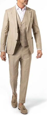 Strellson Herren Anzug beige meliert Slim Fit
