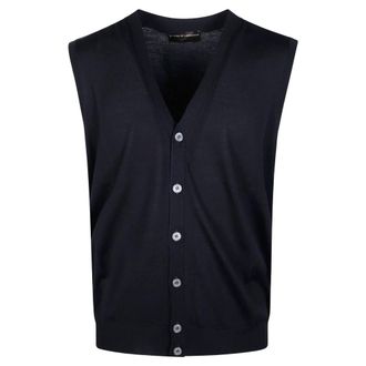 FILIPPO DE LAURENTIIS Gilet Base Bottoni Memoris F16 - - Knitwear - Herren - Blau - M