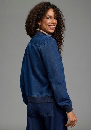 Arizona Jeansjacke im winterlicheren Denim h&uuml;ftlang, Comfort Fit, mit Rei&szlig;verschluss