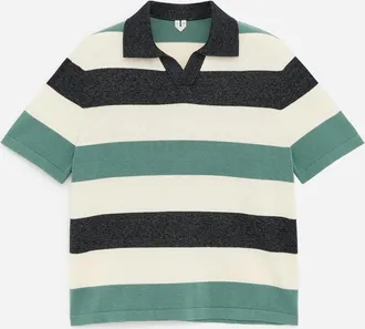 Arket Poloshirt Mit Blockstreifen -Wei&szlig;