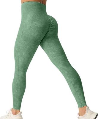 Generic Legging anti-cellulite pour femme - Lifting des fesses - Taille haute - Pantalon de sport moulant et l&eacute;ger - Legging de yoga pour femme, vert, M
