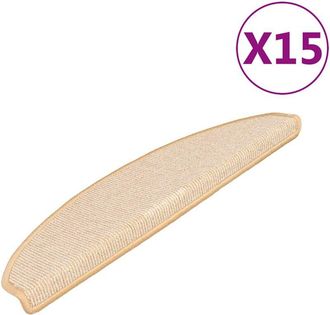 vidaXL vidaXL Treppenstufenmatten 15 St&uuml;ck Creme 65x21x4 cm