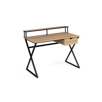 IDMarket Idmarket - Schreibtisch 1 Schublade enzo Kreuzfuß Industriedesign