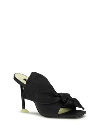 Givenchy Womens Heeled Mules Boudoir Black Shearling Lamb Leather Sandal