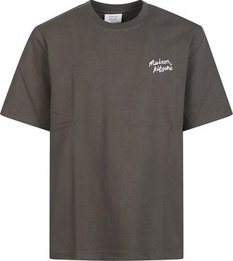 Maison Kitsun&eacute; Homme, Tops, Gris, Taille: S Handwriting Comfort T-Shirt