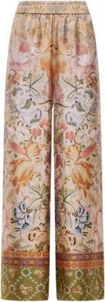 Pierre-Louis Mascia Femme, Pantalons, Multicolore, Taille: 42 FR Pantalon Palazzo en Soie Vert