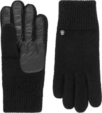Roeckl Strickhandschuhe KLASSISCHER WALKHANDSCHUH MIT LEDERINNENHAND