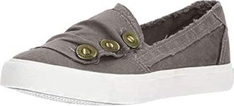 Generic Mocassins en toile denim &agrave; enfiler pour femme - Chaussures &agrave; semelle souple avec boutons - Chaussures de marche basses d&eacute;contract&eacute;es - Chaussures de t