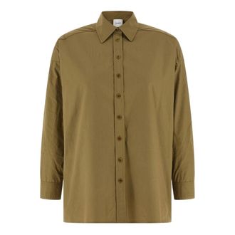 Nude Nude, Femme, Blouses et Chemises, Vert, Taille: 40 FR Crisp Hand Cotton Shirt